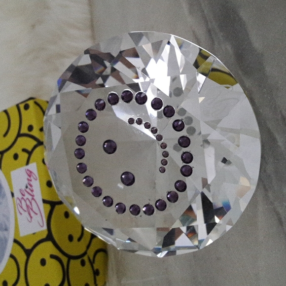 Be Bling | Accents | Be Bling Crystal Diamond Smiley Face Paper Weight ...